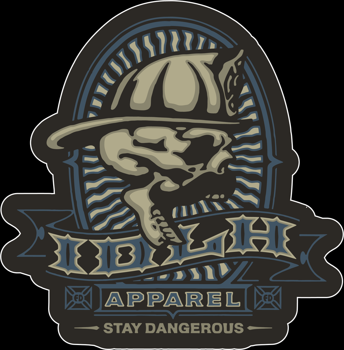 Screaming Skull sticker – Firefighter Crafted